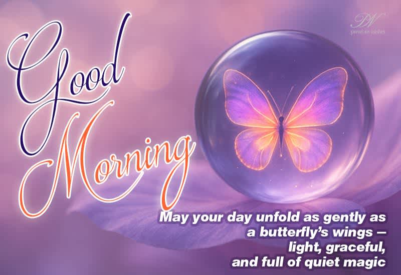 Good Morning - May your day unfold as gently as a butterfly's wings ...