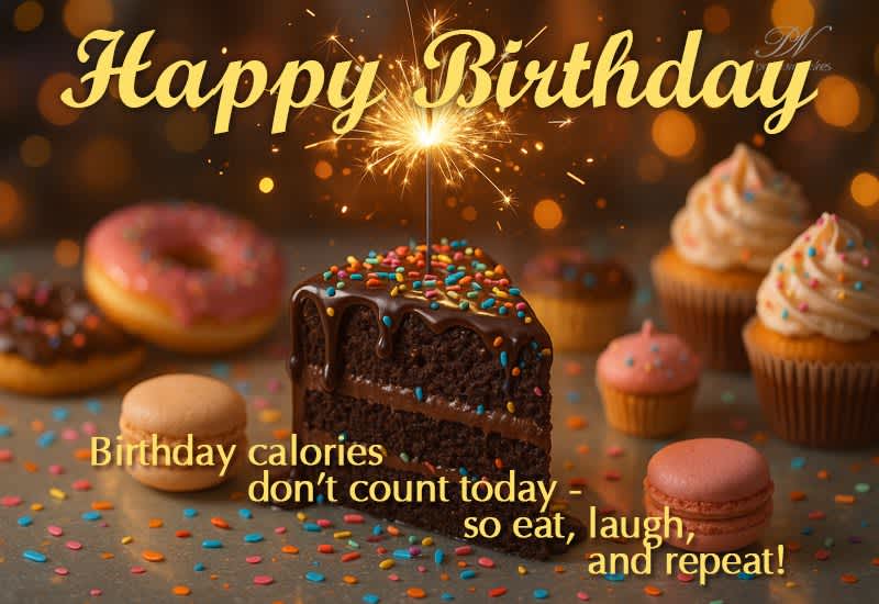 Happy Birthday - Birthday calories don't count today - so eat, laugh ...