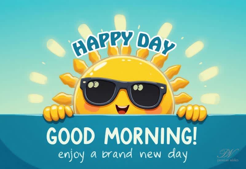 Good Morning – Happy Day, Enjoy a Brand New Beginning | Premium Wishes