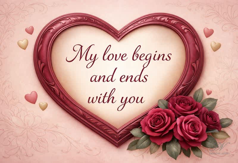 My Love Begins and Ends With You – A Timeless Romantic Love Quote ...