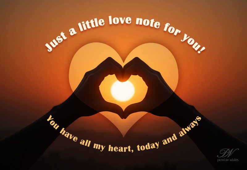 Just a Little Love Note for You ️ - Premium Wishes